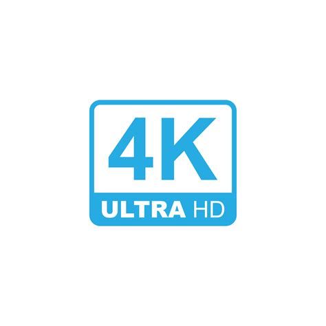 Eps10 Vector Azul 4k Ultra O Uhd 2160p Icono Aislado Sobre Fondo Blanco