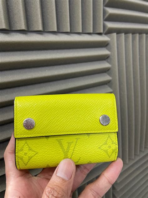 Louis Vuitton Discovery Jaune Yellow Momogram Taigacompact Wallet Luxury Bags And Wallets On