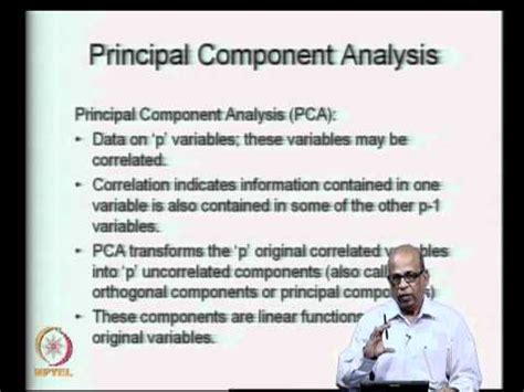 Mod Lec Principal Component Analysis Youtube