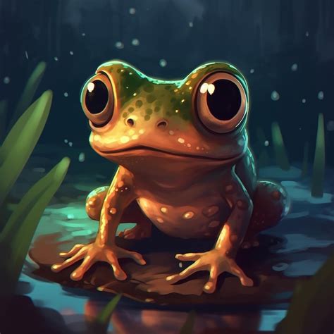 Premium Ai Image A Frog In A Puddle With The Word Frog On It