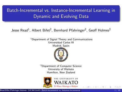 Ppt Batch Incremental Vs Instance Incremental Learning In Dynamic