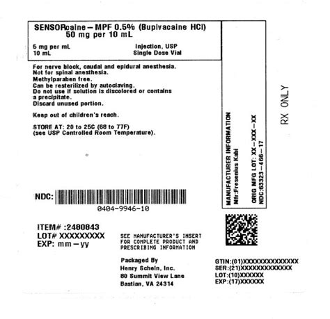 Dailymed Sensorcaine Mpf Bupivacaine Hydrochloride Injection Solution