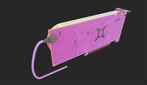 3d Model Gpu Girl Theme Colorful Pink Vga Rgb Pink Video Card Vr Ar