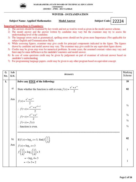 2019 Winter Model Answer Paper Msbte Study Resources Pdf Slope