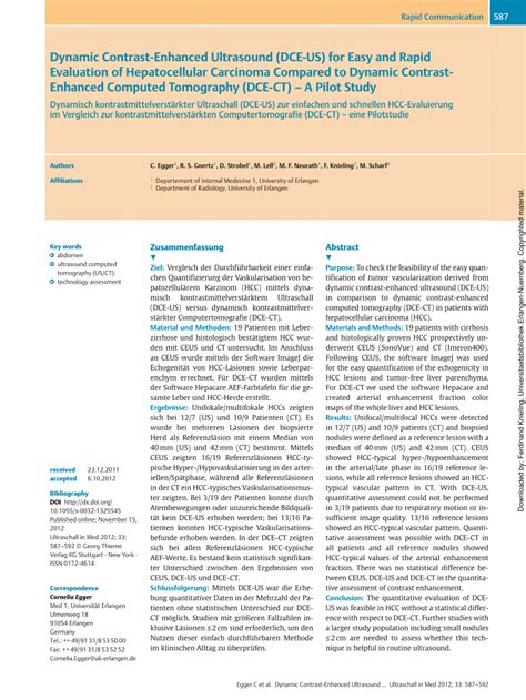 Pdf Dynamic Contrast Enhanced Ultrasound Dce Us For Easy And Rapid