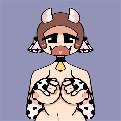Rule 34 1girls Blush Breasts Cow Ears Cow Print Dave Moldygh Dave And Bambi Mod Female