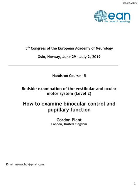 Pdf How To Examine Binocular Control And Pupillary Function Dokumen