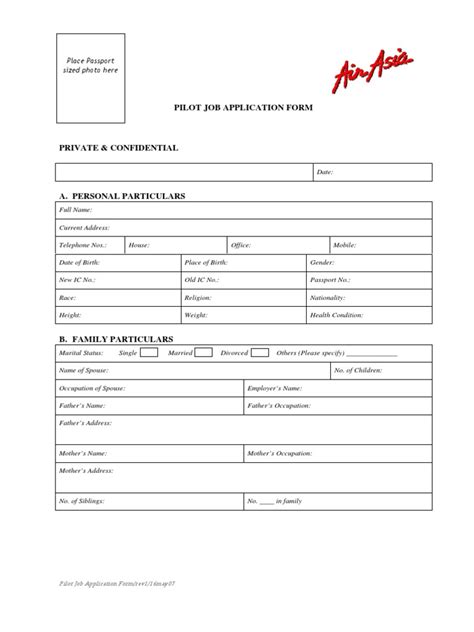 02 Pilot Application Form Pdf