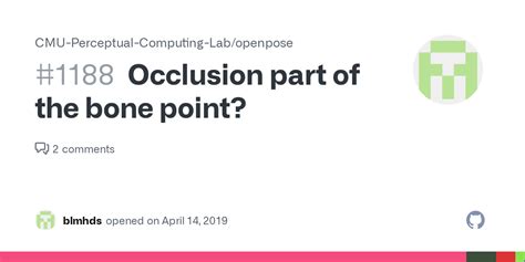 Occlusion Part Of The Bone Point · Issue 1188 · Cmu Perceptual Computing Labopenpose · Github