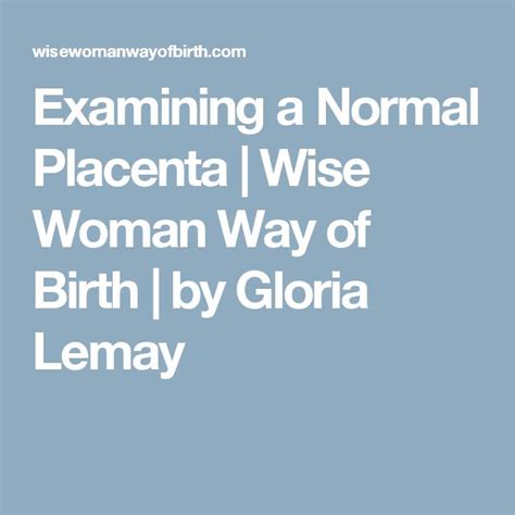 Examining A Normal Placenta