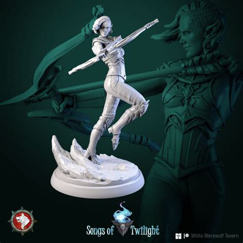 3d Printable Drow Assassins Females Set 6 Miniatures By White Werewolf Tavern