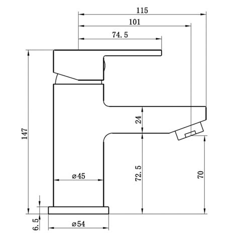 Deva Ethos Basin Mixer Tap Eth113bk Deck Mounted Matt Black
