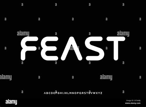 Modern Rounded Bold Sans Serif Alphabet Display Font Vector Feast Typeface Stock Vector Image