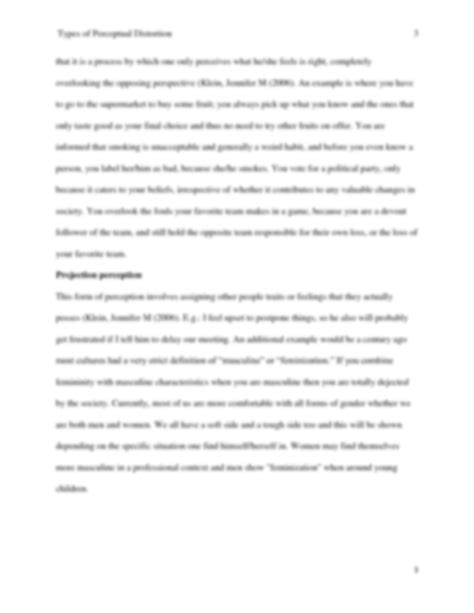 Solution Types Of Perceptual Distortions Studypool