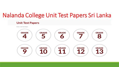 Nalanda College Unit Test Papers Answers Grade 5 6 7 8 9 10 11 Sinhala