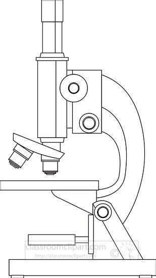 School Outline Clipart Microscope Black White Outline Clipart