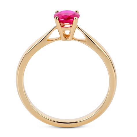 Ruby Solitaire Engagement Ring Pravins