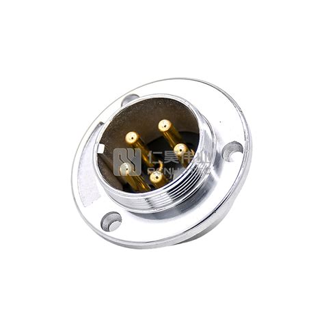 Gx30 3 Hole Flange Type Male Socket Threaded Panel Mount Solder Silver