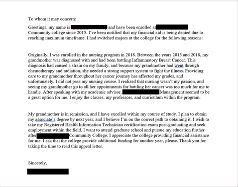 Sap Appeal Letter Template