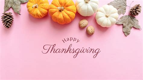 Download Preppy Thanksgiving Pumpkins Pink Background Wallpaper