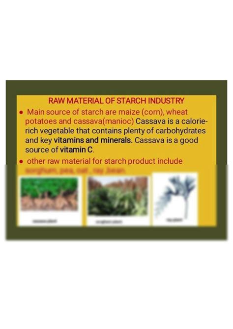 Solution Industrial Chemistry Starch Industry Starch Type Of Starch
