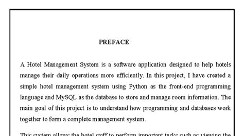 Hotel Management System Project Cs Class 12 Studocu