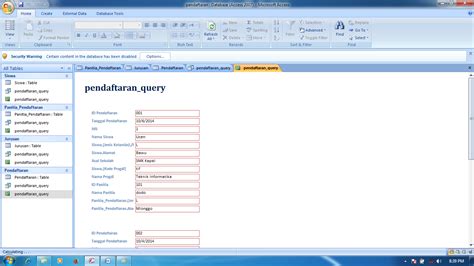 Membuat Database Pendaftaran Mahasiswa Menggunakan Ms Acces 2007