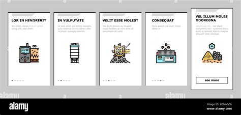 Quarry Mining Industrial Process Onboarding Icons Set Vector Stock Vector Image And Art Alamy