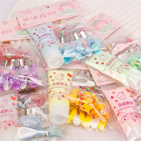 奶油胶发夹diy手工包材料包可爱树脂配件发夹套装摆摊地摊手作 阿里巴巴