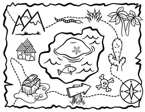 Treasure Map Coloring Page