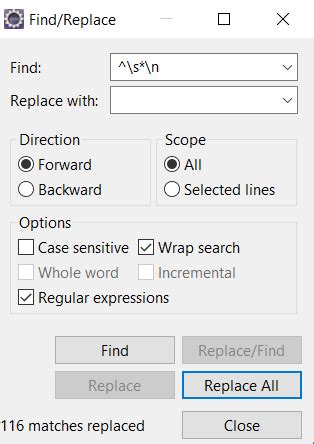 Remove Blank Line In Eclipse Stack Overflow