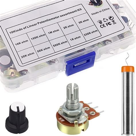 Daokai Potentiometer Kit B1k 2k 5k 10k 20k 50k 100k 250k 500k 1m Ohm Multiturn Trimmer