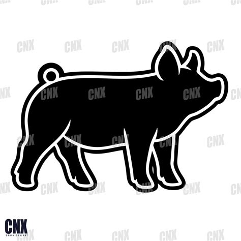 Show Pig Svg Png For Cricut Livestock Svg 4h Svg Outline Market Pig