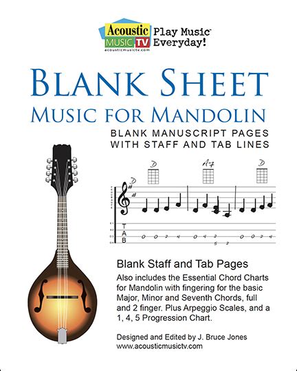 Blank Sheet Music For Mandolin Blank Manuscript Pages With Staff And