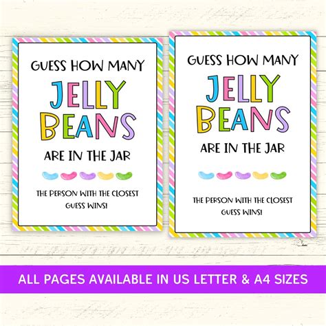Jelly Bean Guessing Game Easter Guessing Jar Game Easter Classroom
