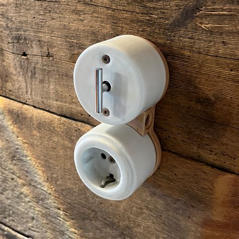 Surface Mounted Rotary Switch Do Porcelain White Toggle Chrome Plated