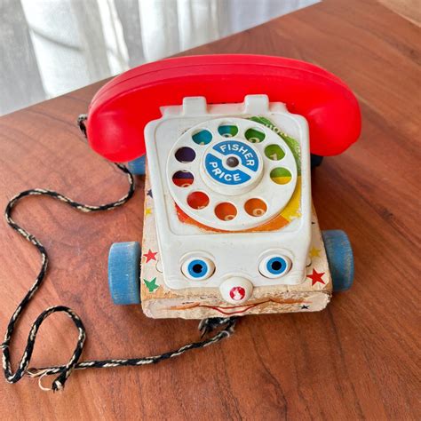 Vintage Fisher Price Chatter Phone 747 1960s Rotary Pull Toy Etsy