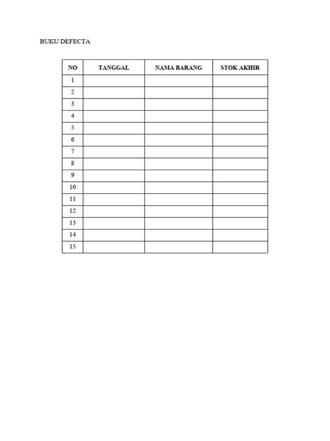 Form Buku Defecta Pdf