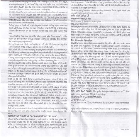 Thuốc Levothyrox 75µg Trị Bướu Giáp đơn Thuần Lành Tính