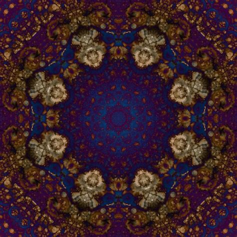 Seamless Pattern Of Geometric Flowers Space Texture Kaleidoscope