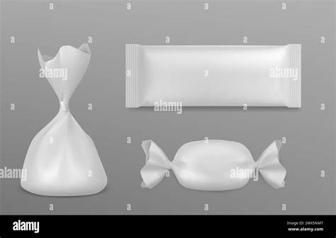 Chocolate Candy Wrapper Mockup 3d Blank White Package Sweet Pack And
