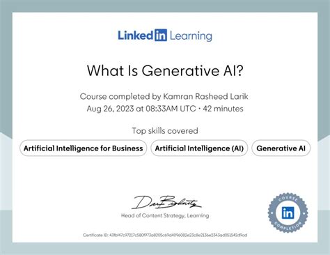 Just Finished The Course “what Is Generative Ai” By Pinar Seyhan Demirdag Kamran Rasheed Larik
