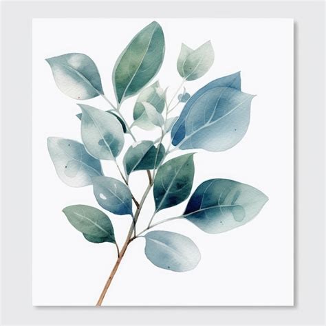 Premium Photo Watercolor Eucalyptus Leaf Frame With A Soft And Muted