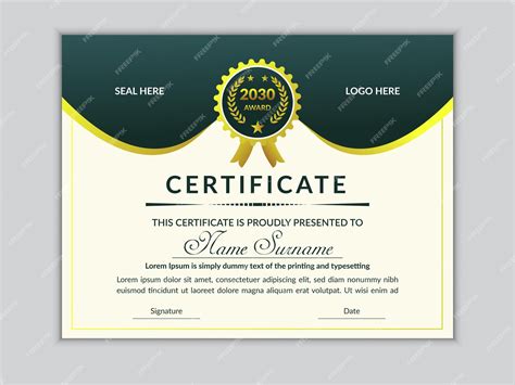 Premium Vector Creative Elegant Quality Certificate Of Achievement Design