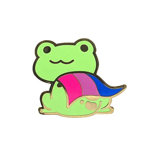 Enamel Bisexual Pride Frog Brooch Pin Nestcomfy