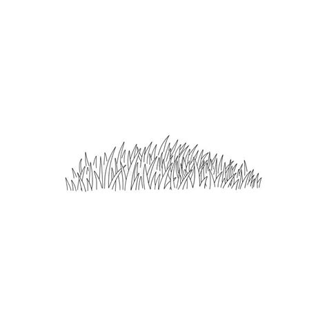 Sketch Meadow Grass Line Art Spring Field With Natural Wild Grasses