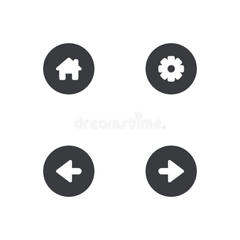 Navigation Button Icon Set Vector Circle Icon Browser Navigation Button Forward Back Setting