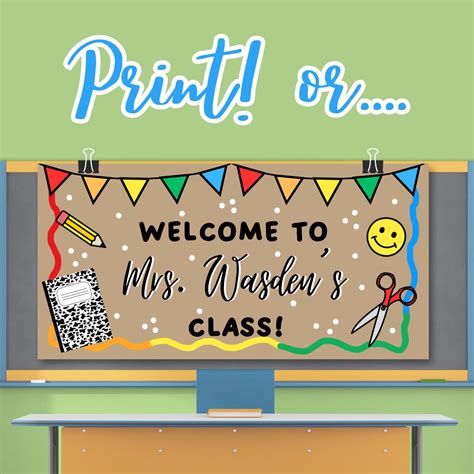 Editable Welcome To Class Teacher Banner Back To School Decor Digital
