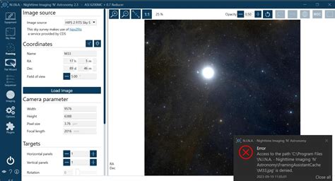 NINA File Error Access To Path Denied Astronomy Software Computers Cloudy Nights