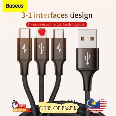 Baseus Rapid Series In Cable A Fast Charging M For Ip Micro Type C Shopee Malaysia